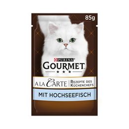 Gourmet A la Carte Hochseefisch, Reis & Gem&uuml;se Katzen-Nassfutter ohne k&uuml;nstliche Farbstoffe 26x85g