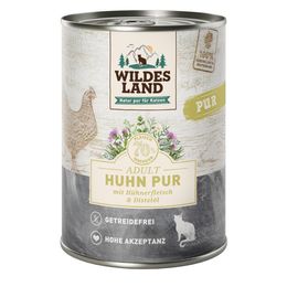 WILDES LAND Huhn PUR mit Distel&ouml;l Katzen-Nassfutter getreidefrei 6x400 g