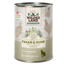 WILDES LAND Fasan und Huhn mit Cranberries Katzen-Nassfutter getreidefrei 6x400 g