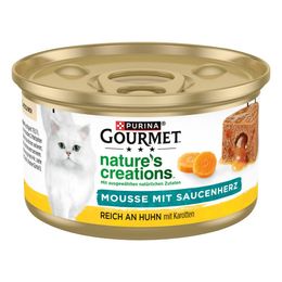 Gourmet Natures Creations Mousse mit Saucenherz Huhn Katzen-Nassfutter nat&uuml;rliche Zutaten 12x85g