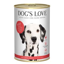 DOG’S LOVE Dog's Love Classic Rind mit Apfel, Spinat und Zucchini Hunde-Nassfutter getreidefrei 6x400g