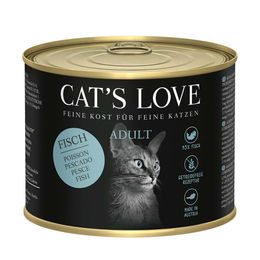 Cat's Love Fisch Pur mit Distelöl und Petersilie Katzen-Nassfutter getreidefrei 6x200g