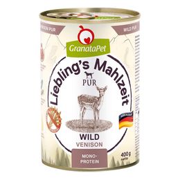 Granatapet Liebling&rsquo;s Mahlzeit Wild PUR Hunde-Nassfutter getreidefrei 6x400g
