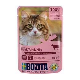 Bozita H&auml;ppchen in So&szlig;e mit Rind Katzen-Nassfutter getreidefrei 12x85g