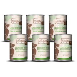 MjAMjAM purer Fleischgenuss - Rind pur Hunde-Nassfutter getreidefrei 6x400g