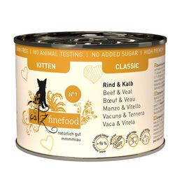 Catz Finefood Kitten No. 7 Rind & Kalb Katzen-Nassfutter getreidefrei 6x200g