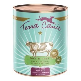Terra Canis getreidefrei Rind mit Zucchini, K&uuml;rbis und Oregano Hunde-Nassfutter Alleinfuttermittel 6x800g