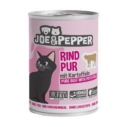 Joe & Pepper Cat Rind pur mit Kartoffeln Katzen-Nassfutter ohne Getreide, Zucker und Salz 6x400g