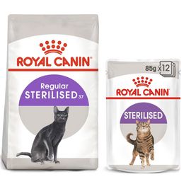 Royal Canin STERILISED Trockenfutter 2kg + STERILISED Mousse 12x85g