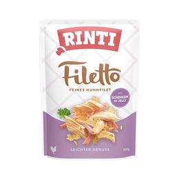 Rinti Filetto Huhn & Schinken Hunde-Nassfutter hohe Akzeptanz 24x100g