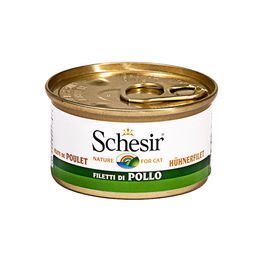 Schesir Natural Hühnerfilet Katzen-Nassfutter ohne Farbstoffe 24x85g