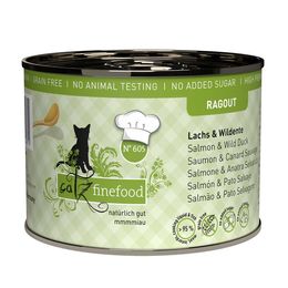 Catz Finefood Ragout No.605 Lachs & Wildente Katzen-Nassfutter ohne Getreide 6x190g