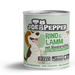 Joe & Pepper Dog Rind & Lamm mit Süßkartoffeln Hunde-Nassfutter getreidefrei 6x800g