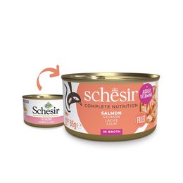 12x85 g Schesir Cat Complete Lachs in Br&uuml;he