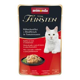 animonda vom Feinsten Hühnchenfilet und Rindfleisch Tomatensauce Katzen-Nassfutter ohne Konservierungsmittel 18x50g