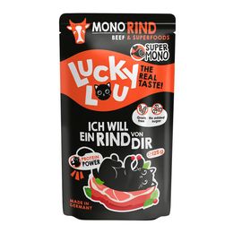 Lucky Lou SuperMono&sup2; Rind Katzen-Nassfutter Monoprotein 16x125g