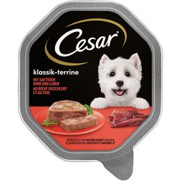 CESAR Klassiker mit Rind und Leber Hunde-Nassfutter ohne k&uuml;nstliche Farbstoffe 14x150g