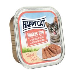 Happy Cat Minkas Duo Gefl&uuml;gel & Lachs Pat&eacute; Katzen-Nassfutter getreidefrei 16x100g