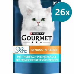 Gourmet Perle Genuss in Sauce mit Thunfisch Katzen-Nassfutter ohne k&uuml;nstliche Farb- , Konservierungs- und Aromastoffe 26x85g