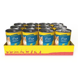 JosiCat Fish in Sauce Katzen-Nassfutter ohne Soja, Milchprodukte, Farb- und Aromastoffe sowie Konservierungsmittel 12x415g