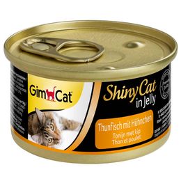 Gimcat ShinyCat Thunfisch mit H&uuml;hnchen in Jelly Katzen-Nassfutter getreidefrei 24x70g