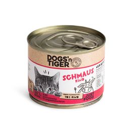 Dogs'n Tiger Schmaus Rind Katzen-Nassfutter ohne Getreide- und Zuckerzusatz 6x200g