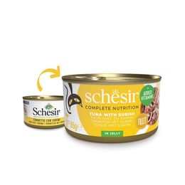12x85 g Schesir Cat Complete Thunfisch mit Surimi in Jelly