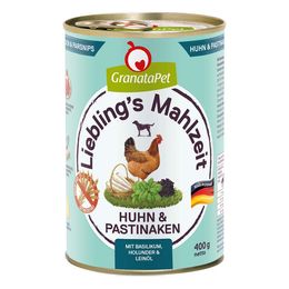 Granatapet Liebling's Mahlzeit Huhn und Pastinaken Hunde-Nassfutter zucker- und glutenfrei 6x400g