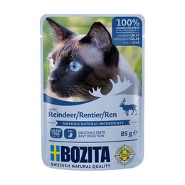 Bozita H&auml;ppchen in Gelee mit Rentier Katzen-Nassfutter getreidefrei 12x85g
