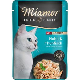 Miamor Feine Filets in Sauce Huhn und Thunfisch Katzen-Nassfutter getreidefrei 24x100g