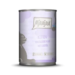 MjAMjAM Kitten Vorz&uuml;gliches Kalb mit Lachs&ouml;l Katzen-Nassfutter getreidefrei 6x400g