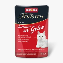 animonda vom Feinsten Raffinesse Gelee Huhn und Rind Katzen-Nassfutter ohne Getreide 24x85g