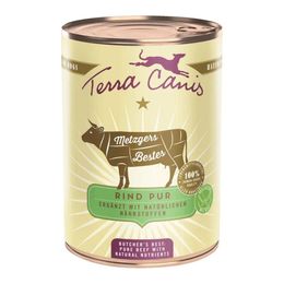 Terra Canis Metzgers Bestes Rind pur Hunde-Nassfutter Singleprotein 6x400g