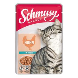 Schmusy Ragout mit Huhn in Sauce Katzen-Nassfutter ohne Getreidezusatz 22x100g
