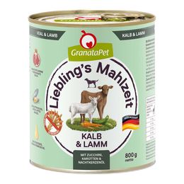 Granatapet Liebling's Mahlzeit Kalb und Lamm Hunde-Nassfutter kalorienarm 6x800g