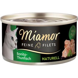 Miamor Feine Filets naturell Bonito-Thunfisch Katzen-Nassfutter fettarm 24x80g