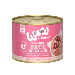 WOW Cat Junior Geflügel & Leber Katzen-Nassfutter getreidefrei 6x200g