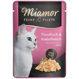 Miamor Feine Filets in Jelly Thun & Krebs Katzen-Nassfutter fettarm 24x100g