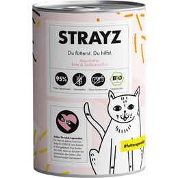 STRAYZ Bio Ente & S&uuml;&szlig;kartoffel Katzen-Nassfutter Bio-Nassfutter 6x400g