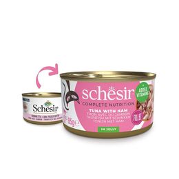 12x85 g Schesir Cat Complete Thunfisch mit Schinken in Jelly