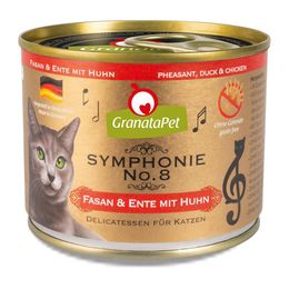 Granatapet Symphonie No, 8 Fasan & Ente mit Huhn Katzen-Nassfutter getreidefrei 6x200g