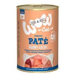 WOW Cat Adult Huhn & Lachs Katzen-Nassfutter getreidefrei 6x400g