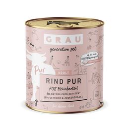 Grau Adult Rind Pur Hunde-Nassfutter getreidefrei 6x800g