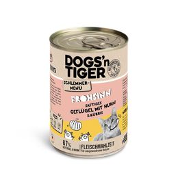 Dogs'n Tiger Schlemmermen&uuml; Frohsinn Gefl&uuml;gel & K&uuml;rbis Katzen-Nassfutter ohne Getreide und Zucker 6x400g