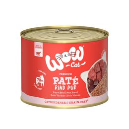 WOW Cat Adult Rind Pur Katzen-Nassfutter getreidefrei 6x200g