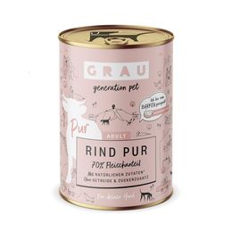 Grau Adult Rind Pur Hunde-Nassfutter getreidefrei 6x400g