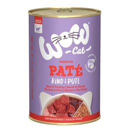 WOW Cat Adult Rind & Pute Katzen-Nassfutter getreidefrei 6x400g