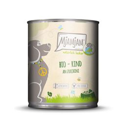 MjAMjAM BIO Rind an Zucchini Hunde-Nassfutter Monoprotein 6x800g