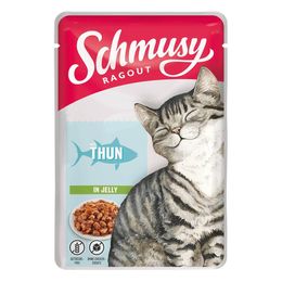 Schmusy Ragout mit Thunfisch in Jelly Katzen-Nassfutter ohne Getreidezusatz 22x100g