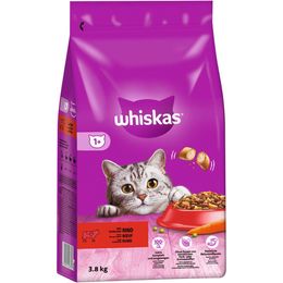 whiskas Trocken Adult Katzen-Trockenfutter mit Rind 1+ 3,8kg